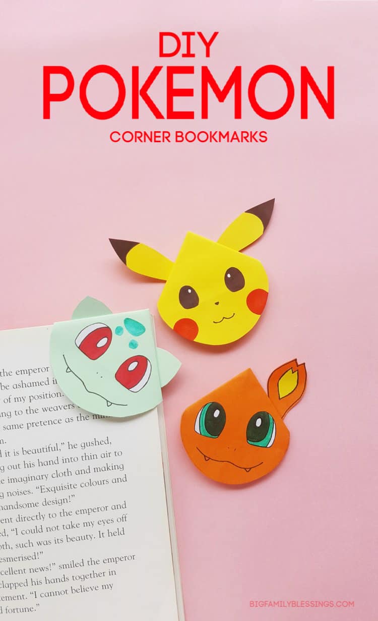 DIY Pokemon Corner Bookmarks - Big Family Blessings