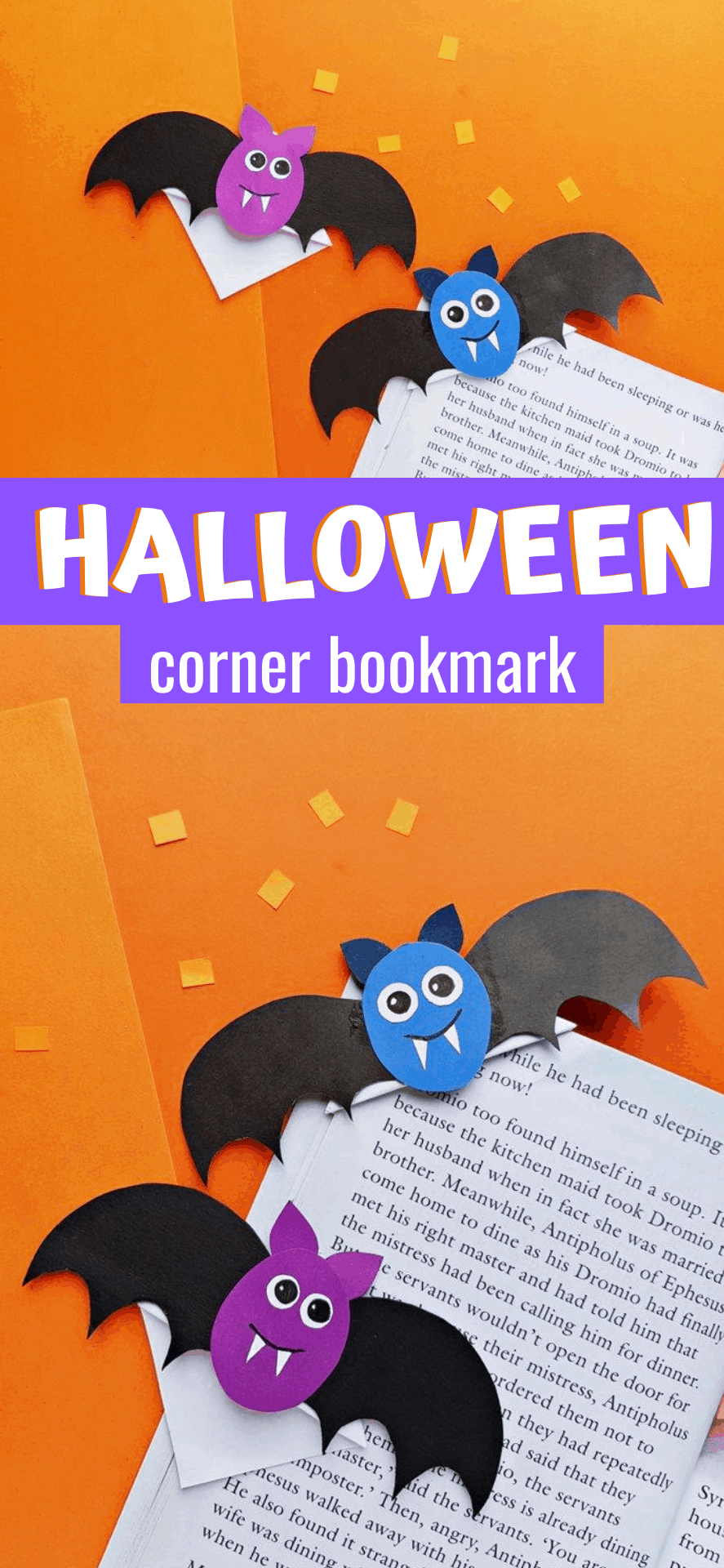 Adorable Bat Corner Bookmarks for Halloween - Big Family Blessings