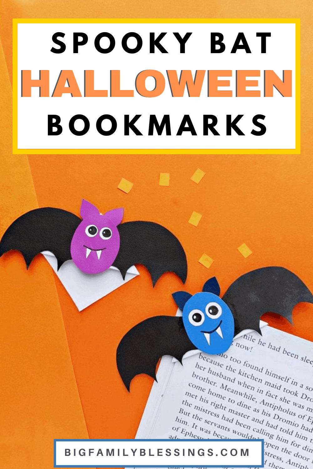 Adorable Bat Corner Bookmarks for Halloween - Big Family Blessings