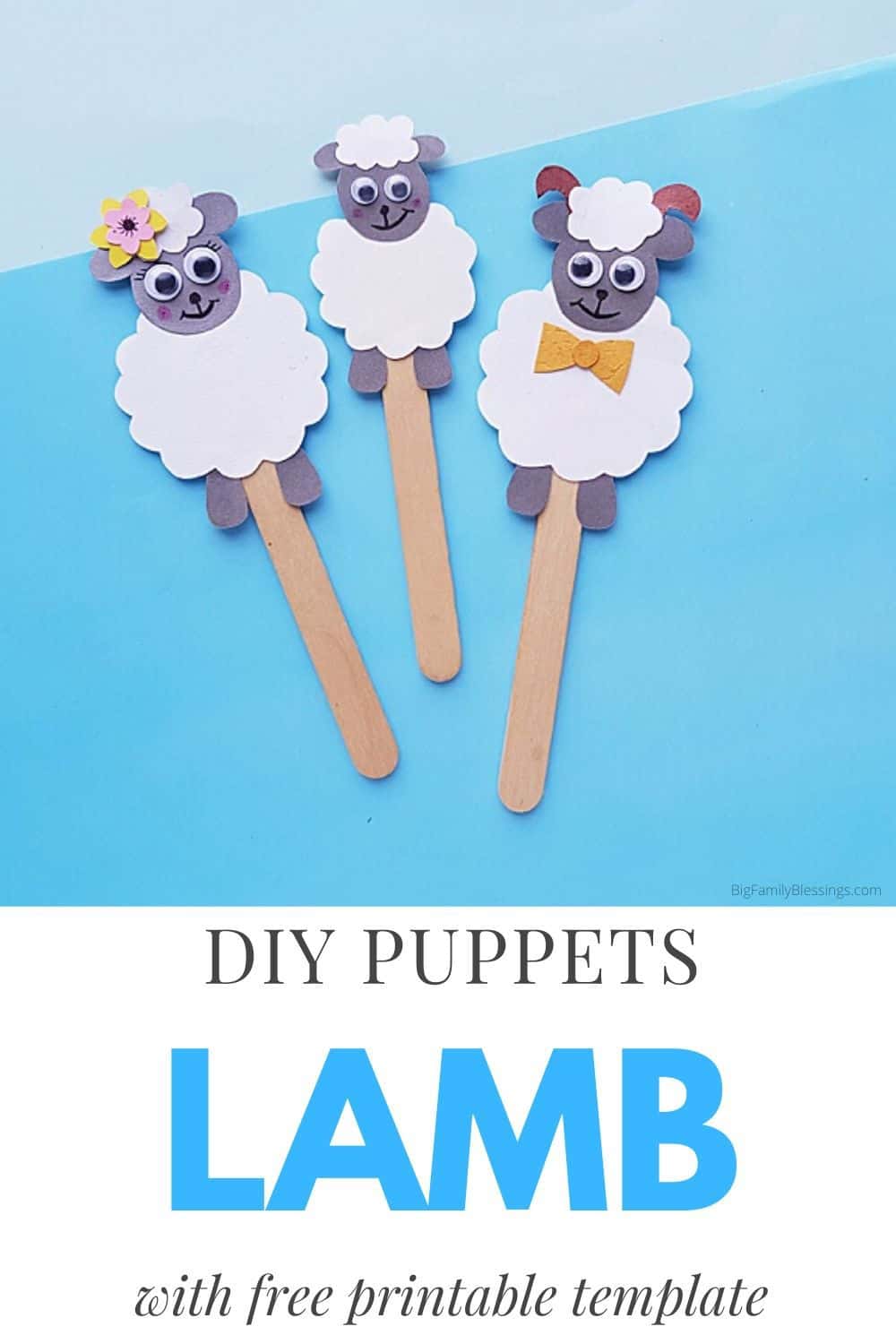 Sheep Craft: DIY Popsicle Stick Puppets - Big Family Blessings