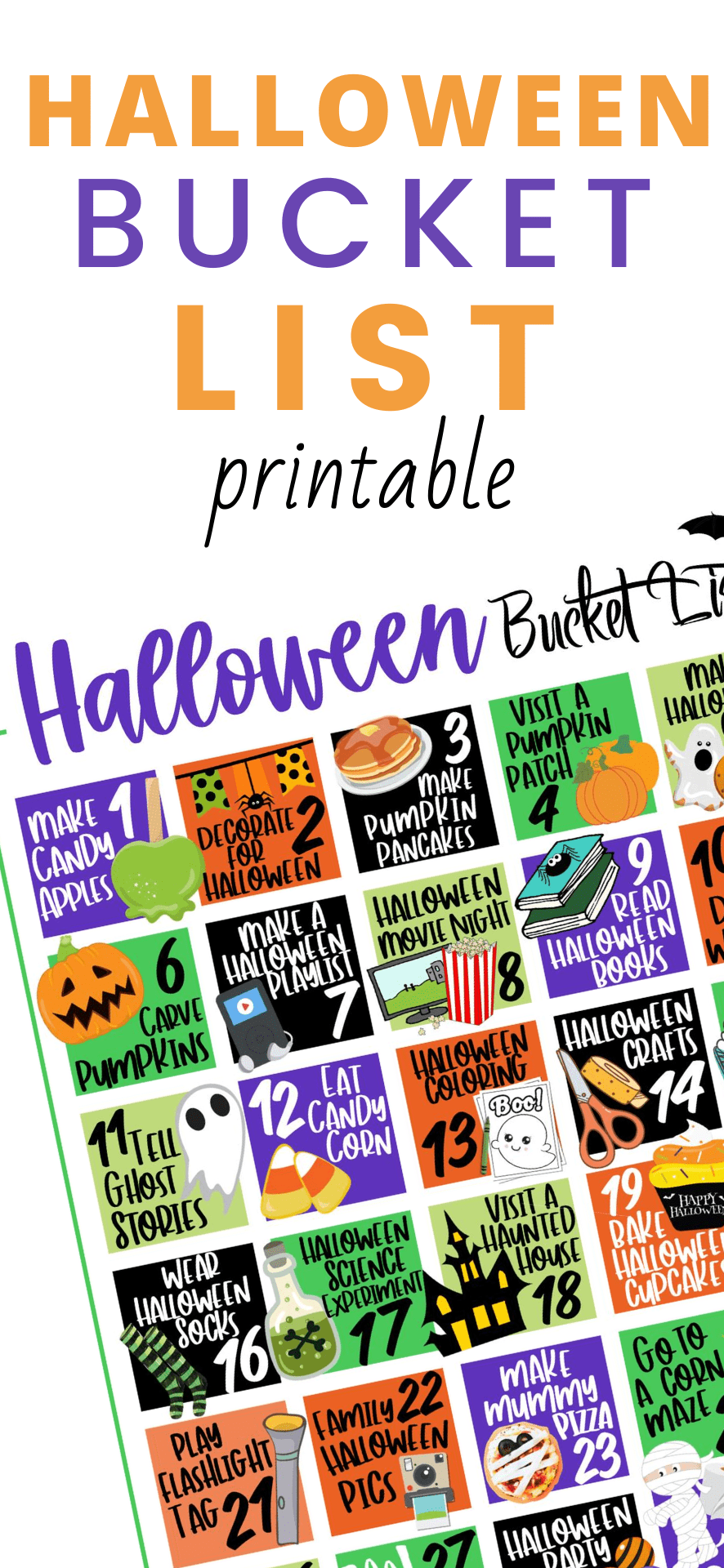 Free Printable Halloween Bucket List - Big Family Blessings