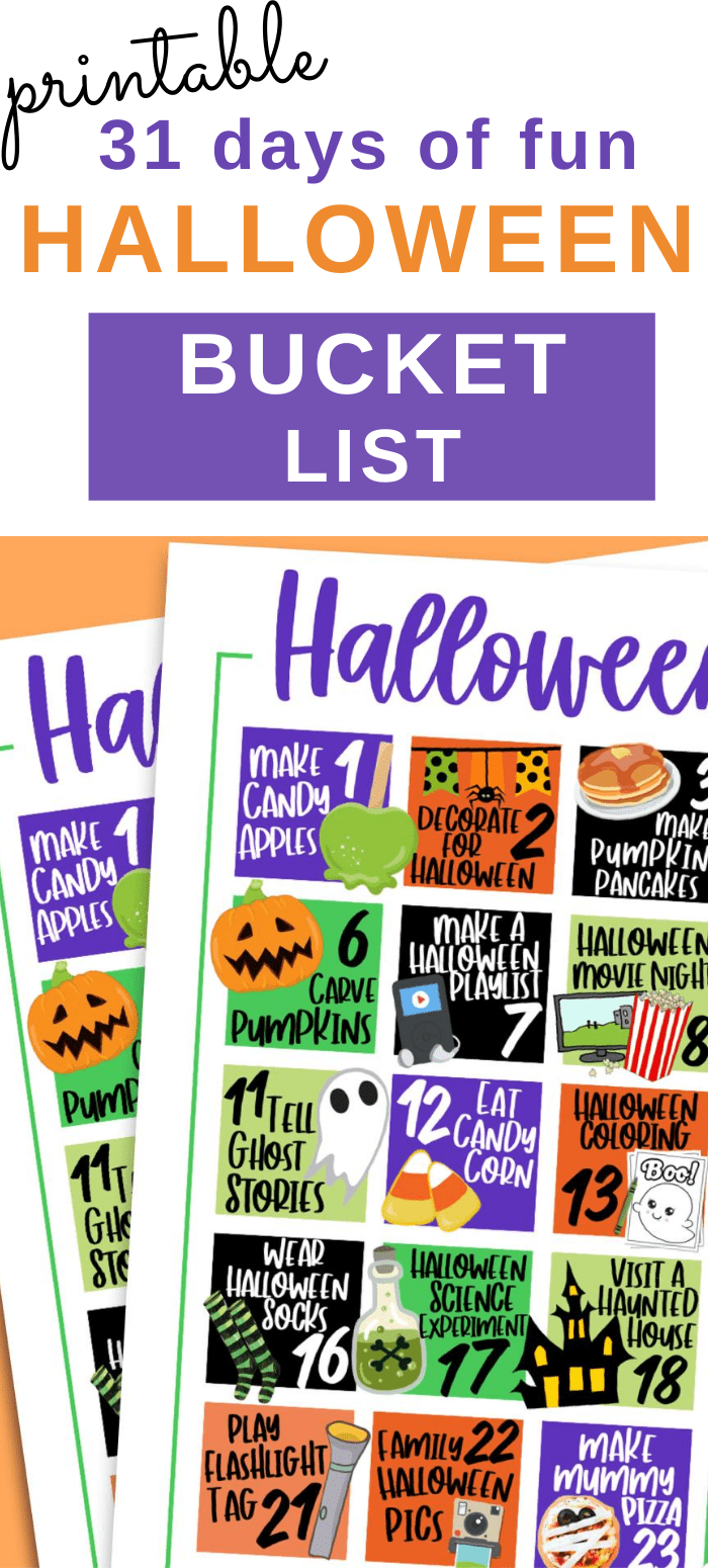 Free Printable Halloween Bucket List - Big Family Blessings