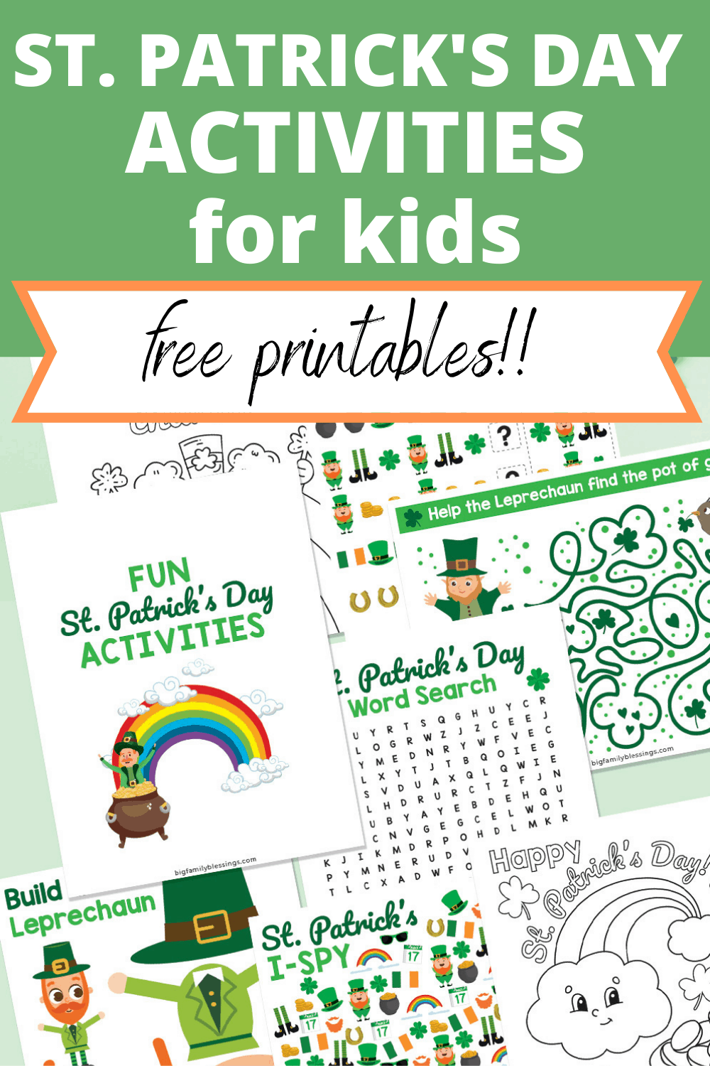 Free Printable St. Patrick's Day Activities for Kids - Big Family Blessings