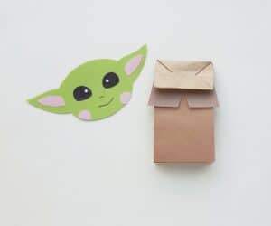 Paper Bag Puppet Grogu Craft - Big Family Blessings