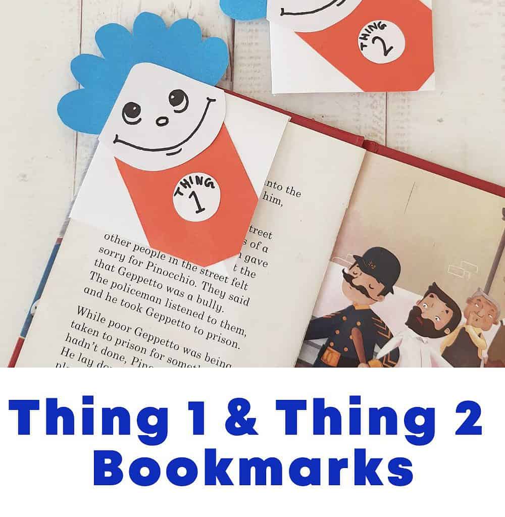 Thing 1 & Thing 2 Bookmark - Dr. Seuss Craft - Big Family Blessings