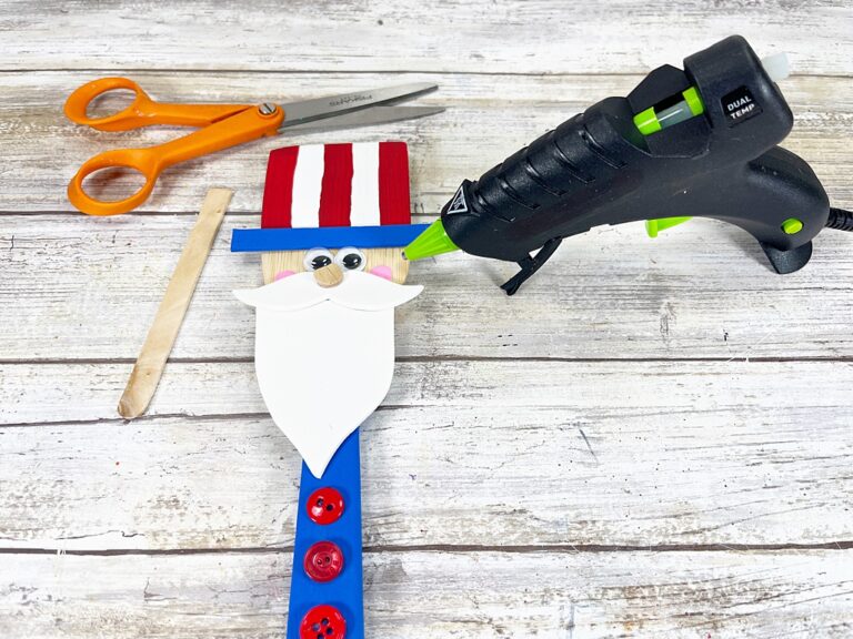 Wooden Patriotic Uncle Sam Craft - Big Family Blessings