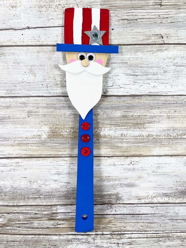 Wooden Patriotic Uncle Sam Craft - Big Family Blessings