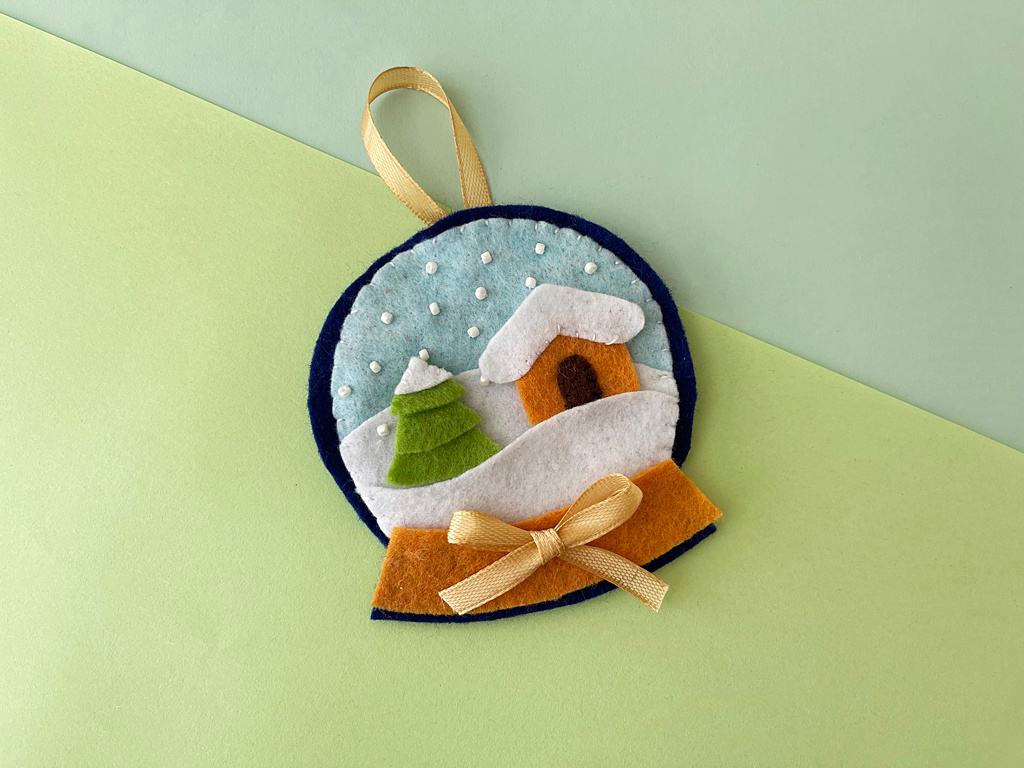 DIY Snow Globe Felt Ornament Craft - Big Family Blessings