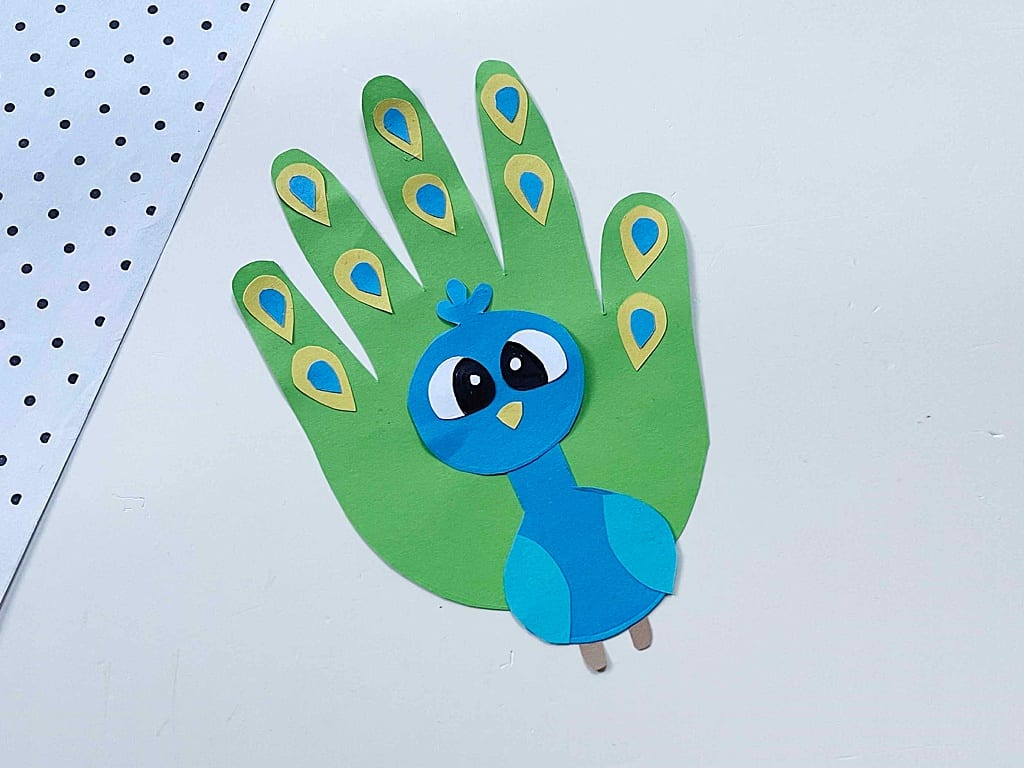 Handprint Peacock Craft - Big Family Blessings