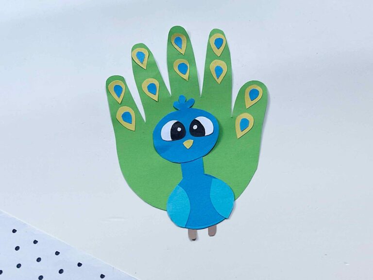 Handprint Peacock Craft - Big Family Blessings