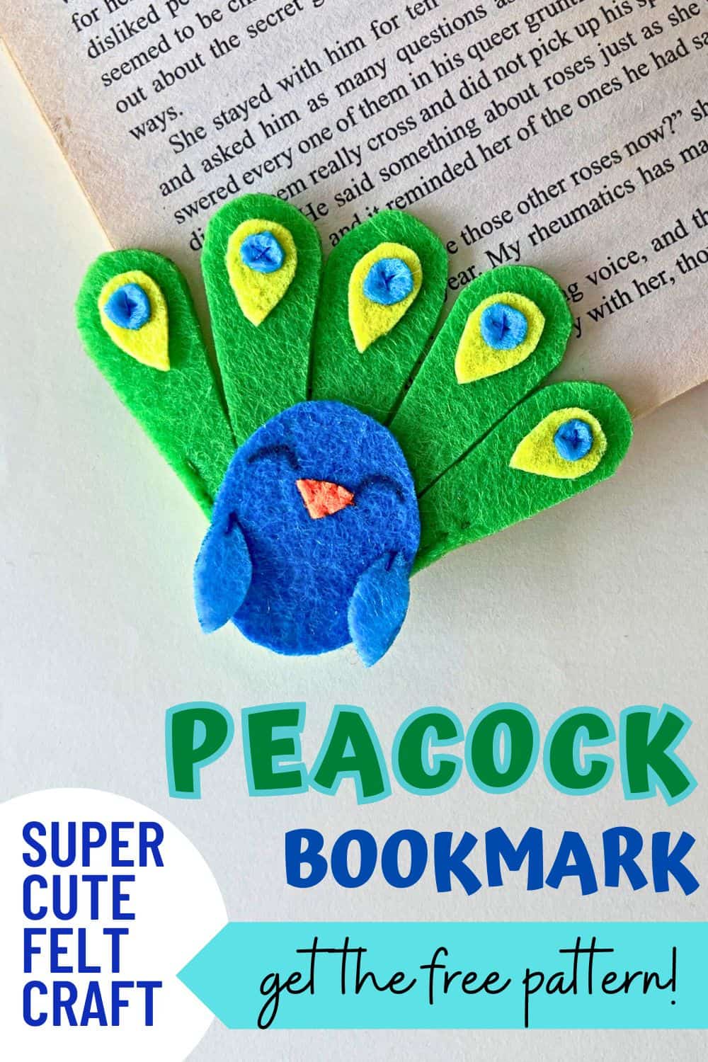 Felt Peacock Corner Bookmark Craft - Big Family Blessings