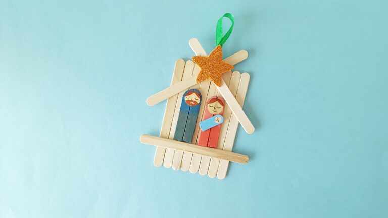 Popsicle Stick Nativity Craft- DIY Nativity Christmas Ornament - Big ...