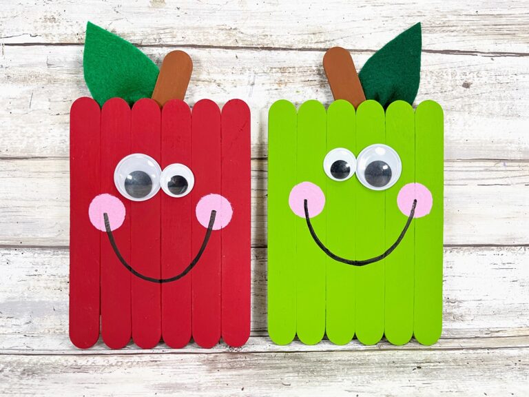 Popsicle Stick Apple Craft - Big Family Blessings