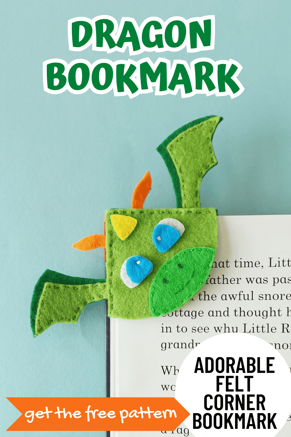 Felt Dragon Corner Bookmark - Big Family Blessings