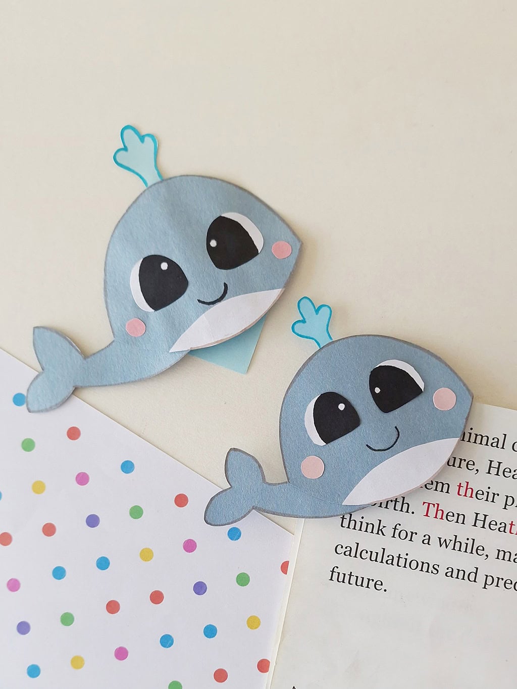 Whale Bookmark Craft - Big Family Blessings