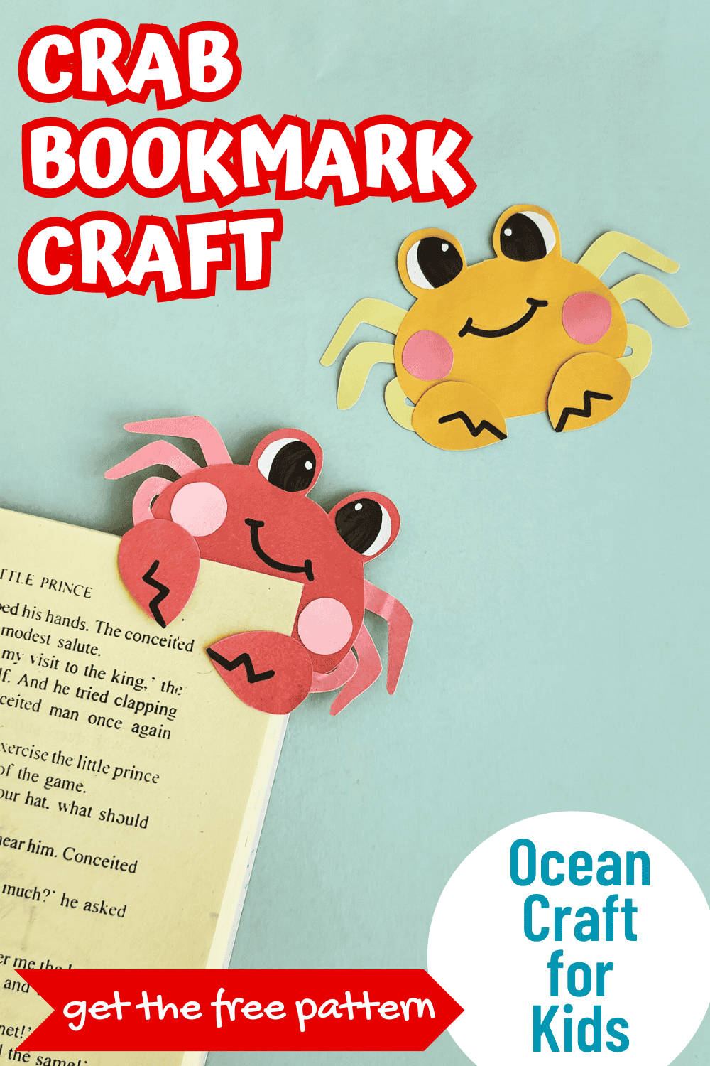 Crab Bookmark Craft - Big Family Blessings