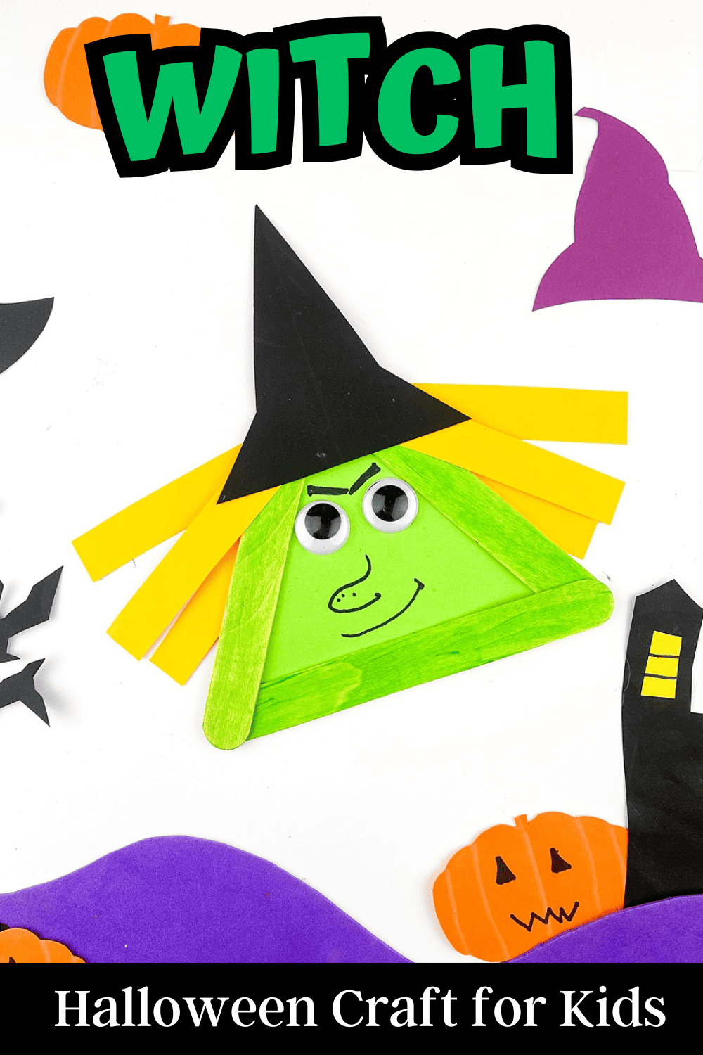 Craft Stick Witch Craft for Halloween - Big Family Blessings