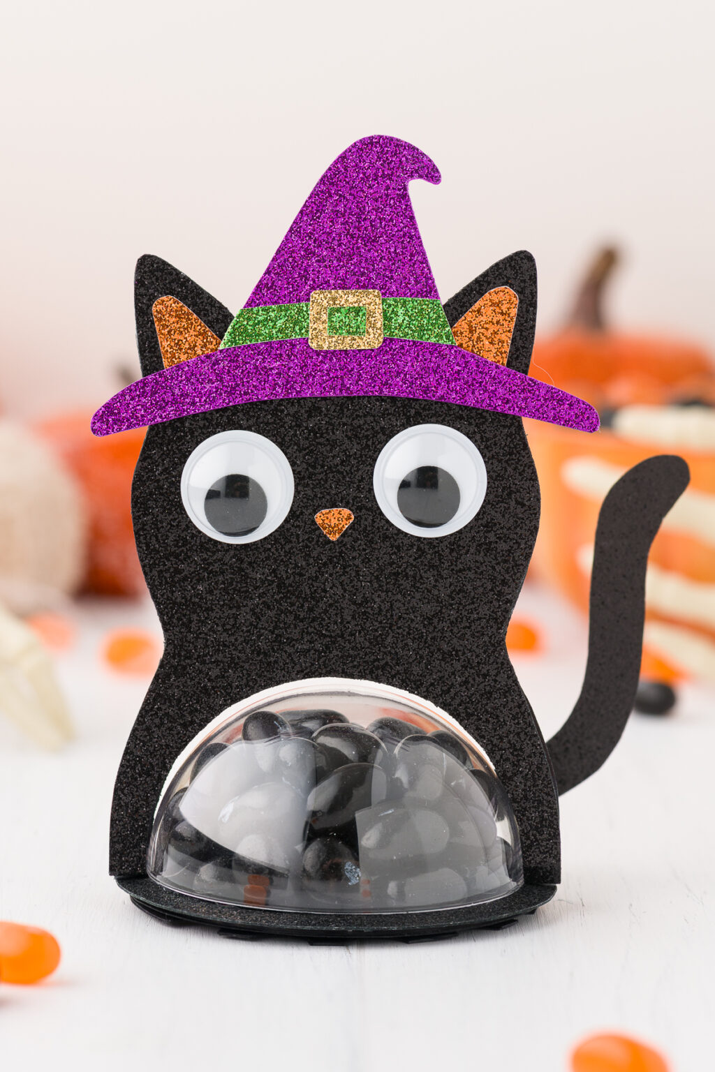 DIY Witch Cat Party Favor - Halloween Dome Candy Holder - Big Family ...