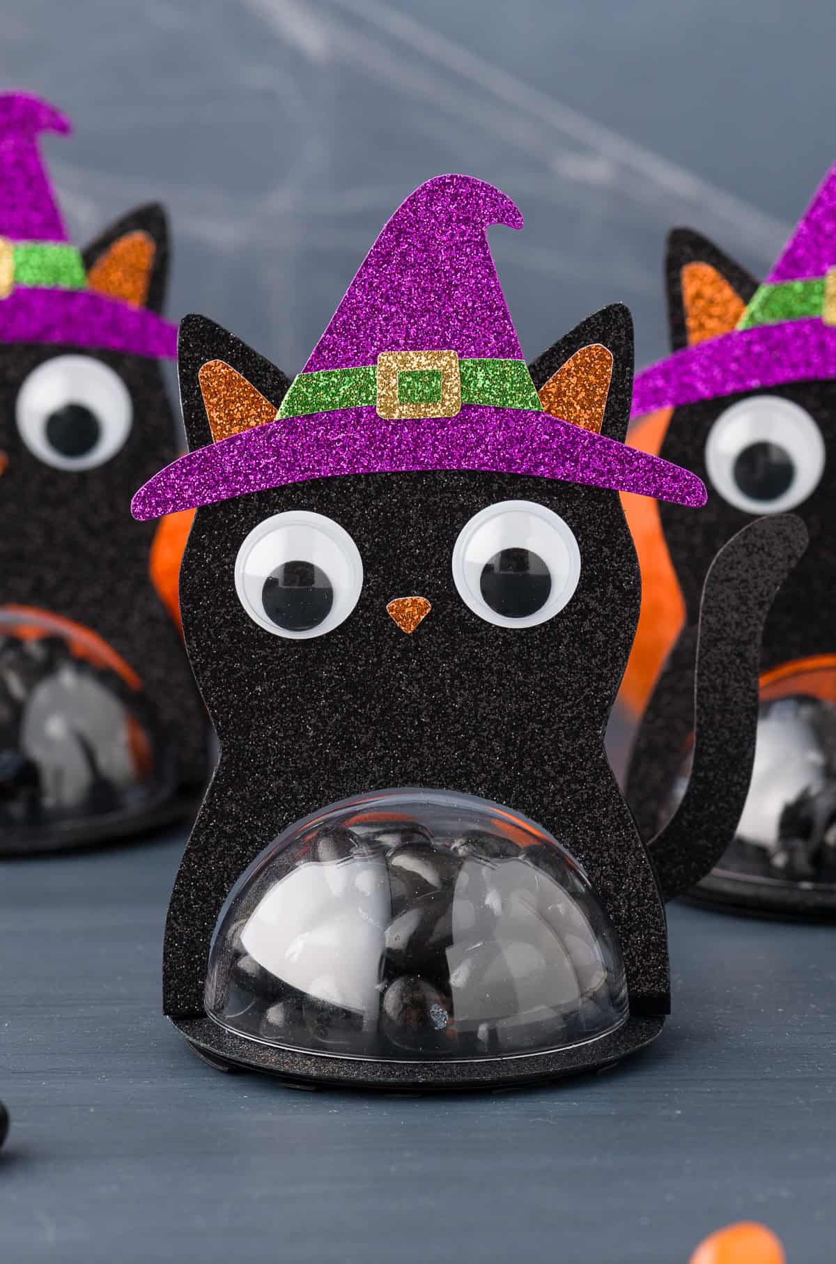 DIY Witch Cat Party Favor - Halloween Dome Candy Holder - Big Family ...