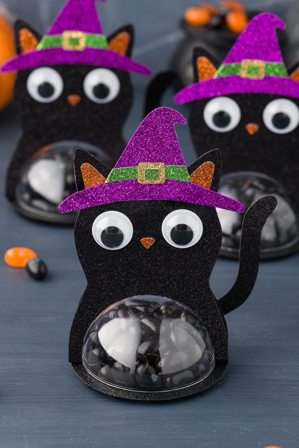 DIY Witch Cat Party Favor - Halloween Dome Candy Holder - Big Family ...