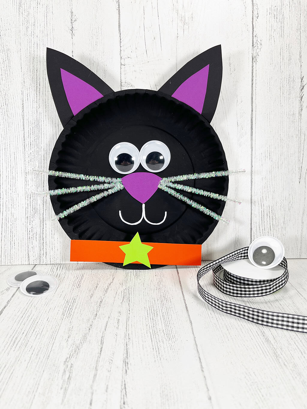 Black Cat Paper Plate Halloween Craft - Big Family Blessings