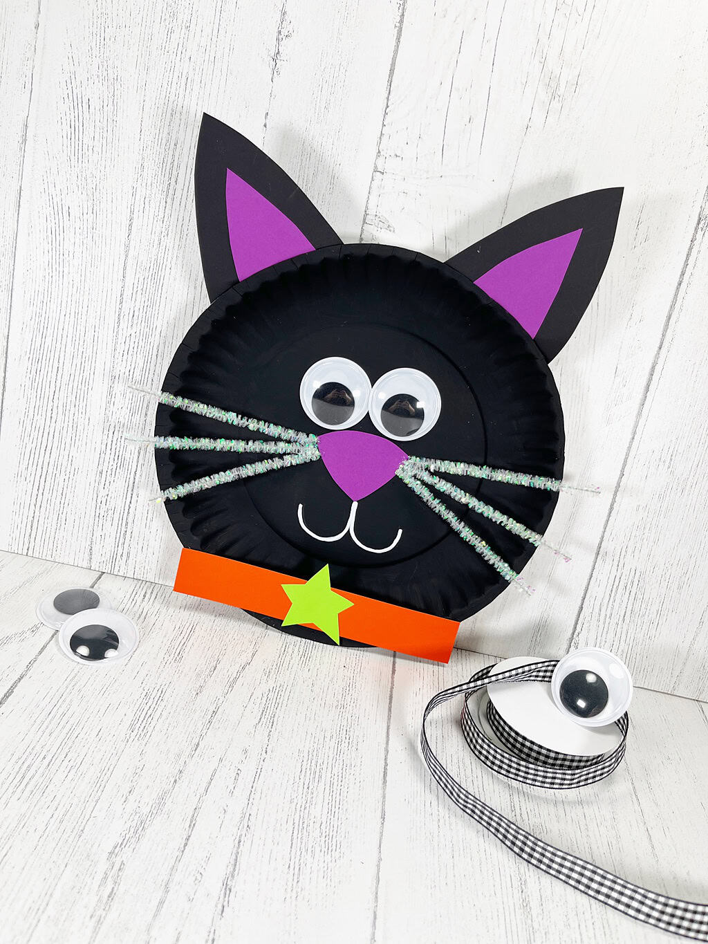 Black Cat Paper Plate Halloween Craft - Big Family Blessings