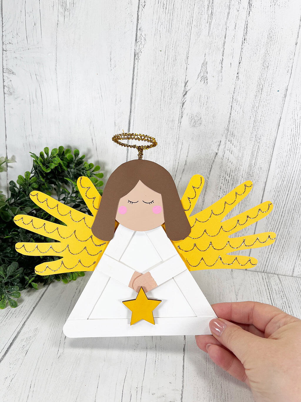 Handprint Angel Made With Craft Sticks - Big Family Blessings