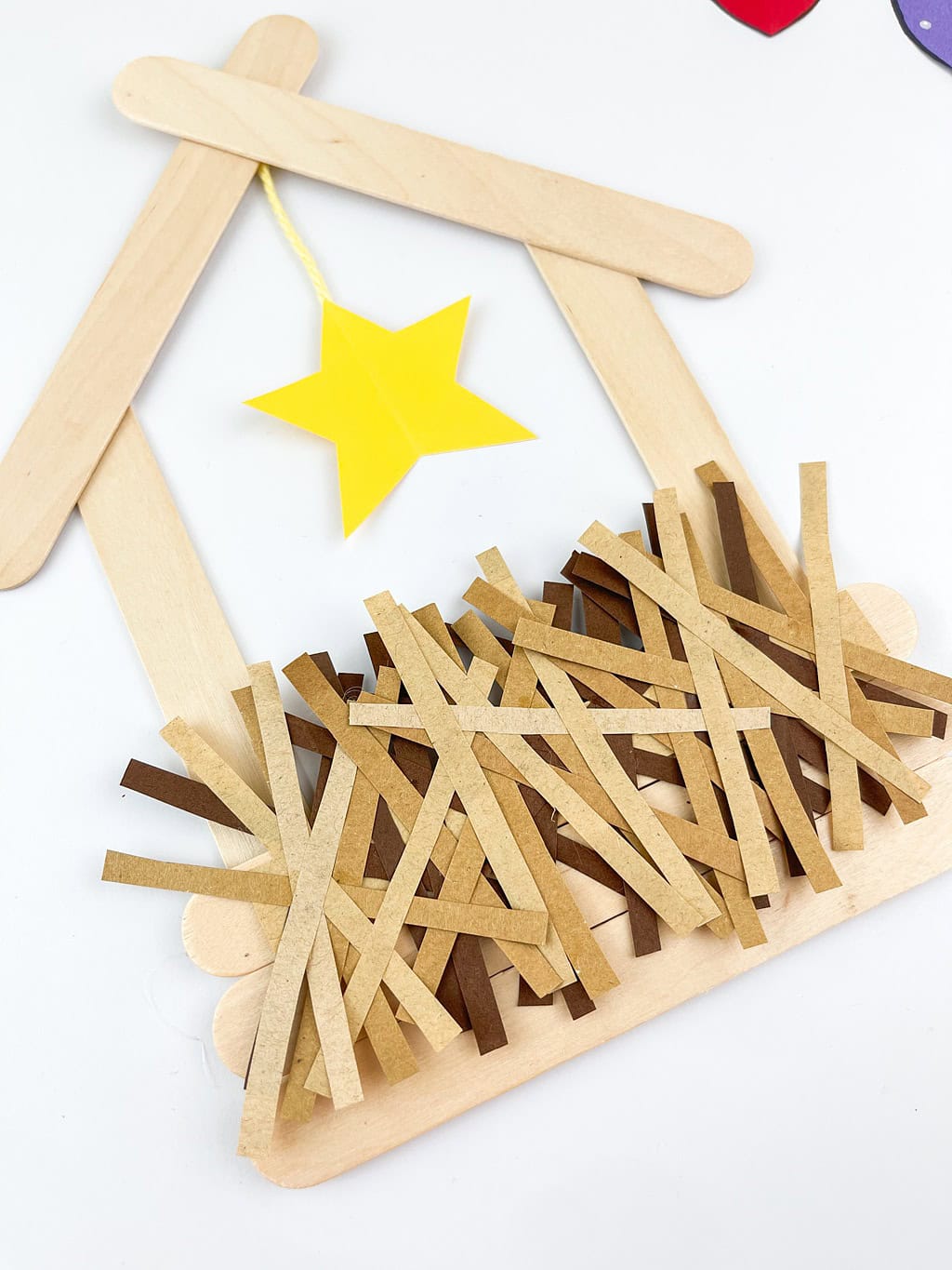 Popsicle Stick Manger - Nativity Craft - Big Family Blessings