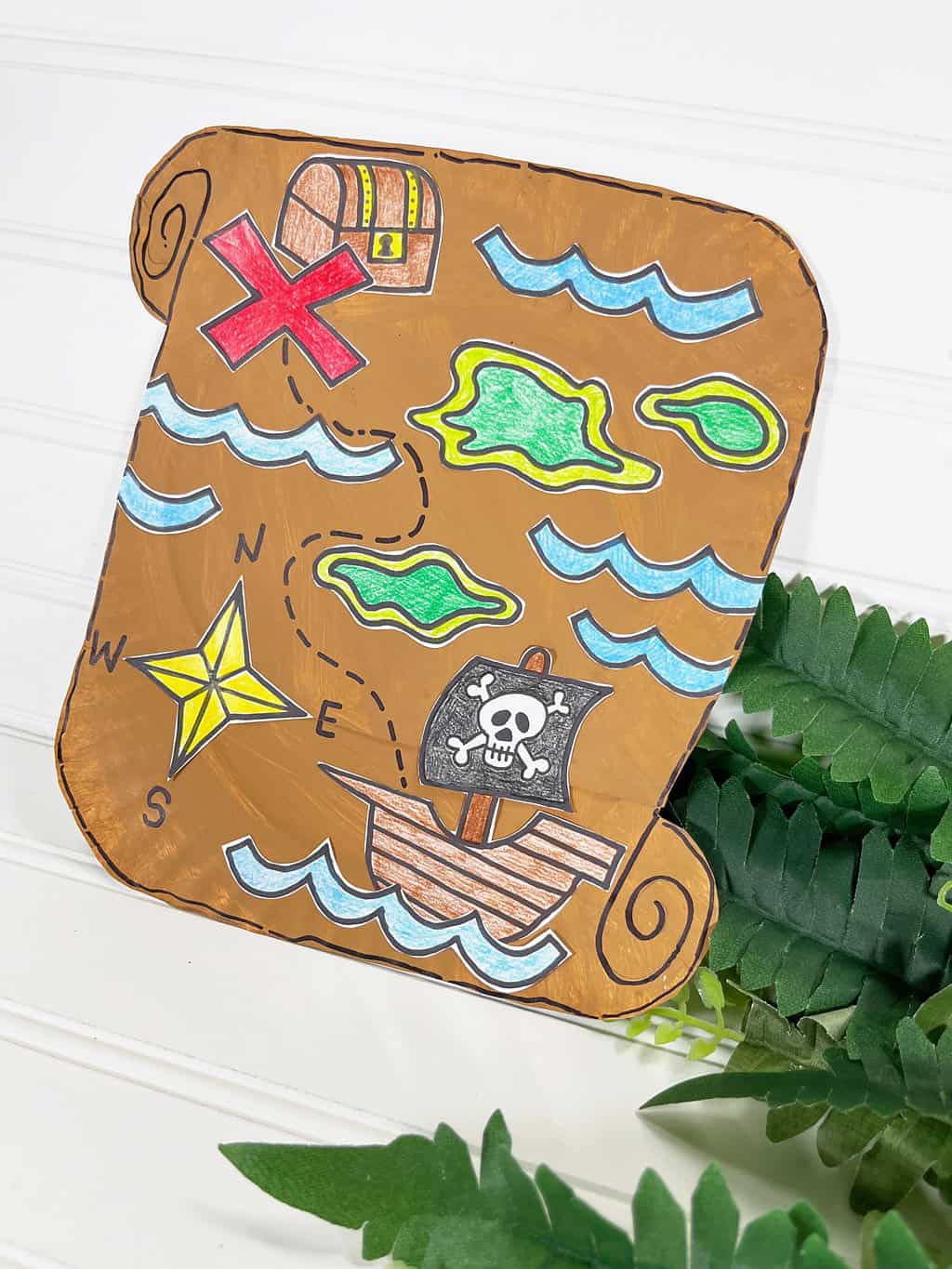 Paper Plate Pirate Map Craft for Kids - Big Family Blessings