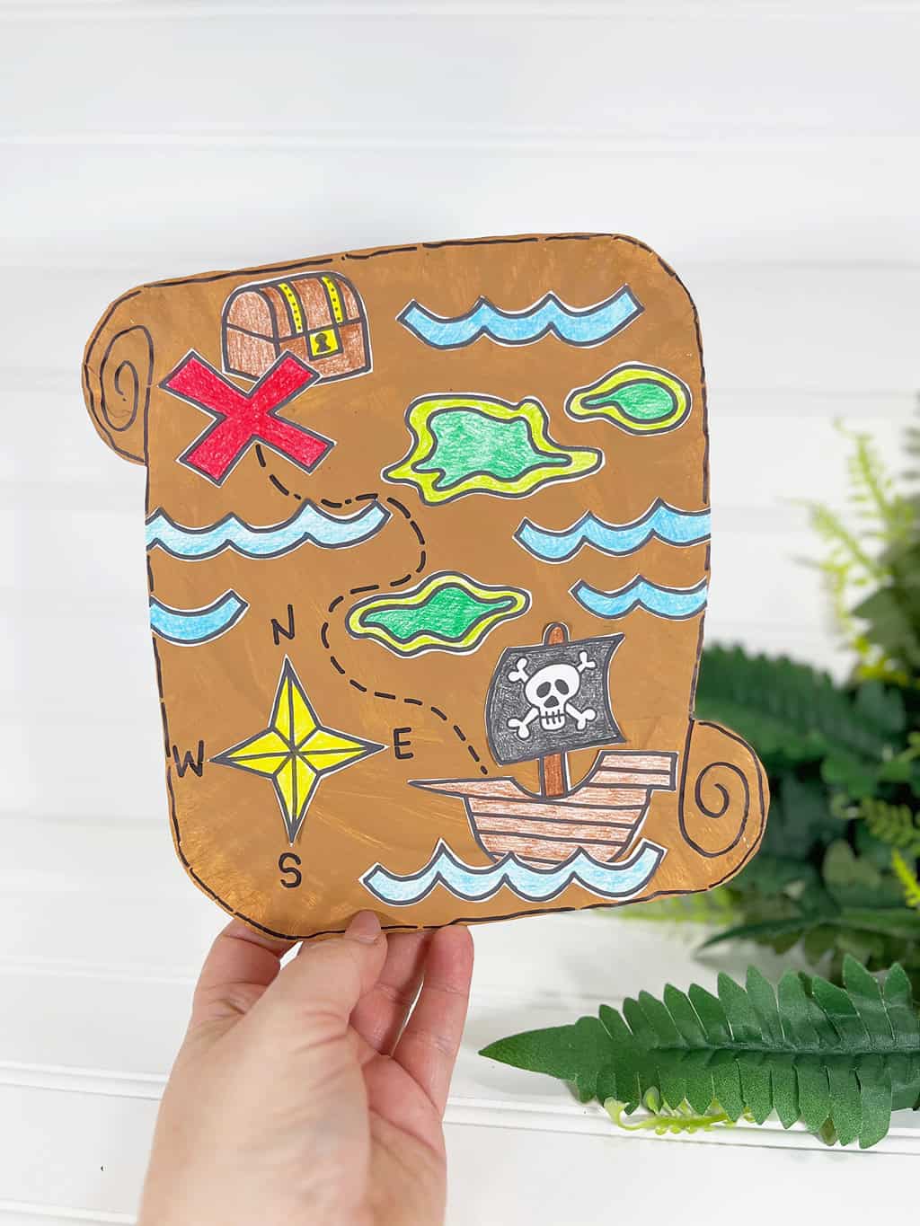 Paper Plate Pirate Map Craft for Kids - Big Family Blessings