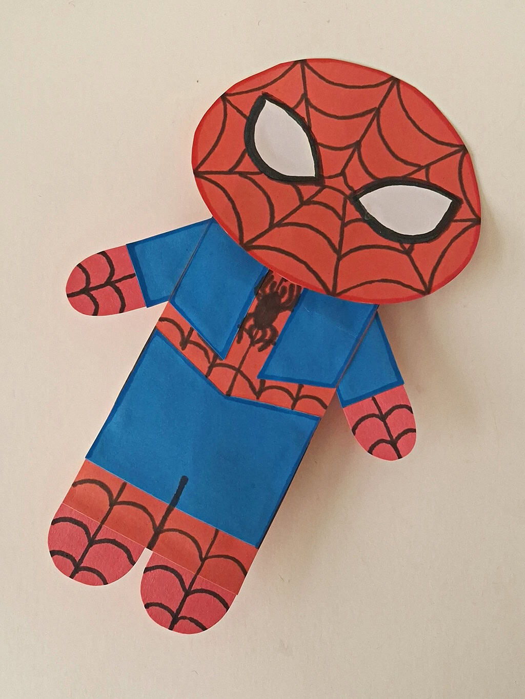 Paper Bag Spiderman Puppet Craft - Big Family Blessings