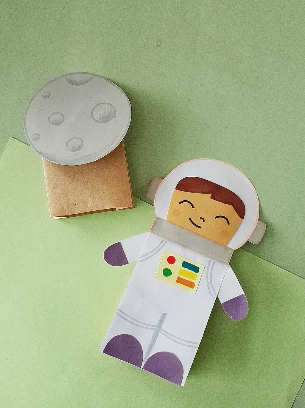 Paper Bag Puppet Astronaut Craft - Big Family Blessings