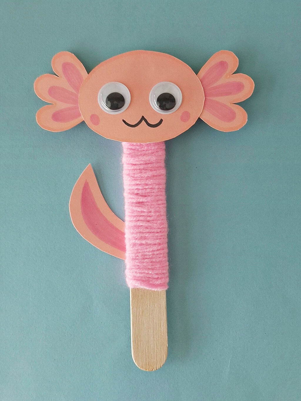 Mixed Media Axolotl Craft for Kids - Big Family Blessings